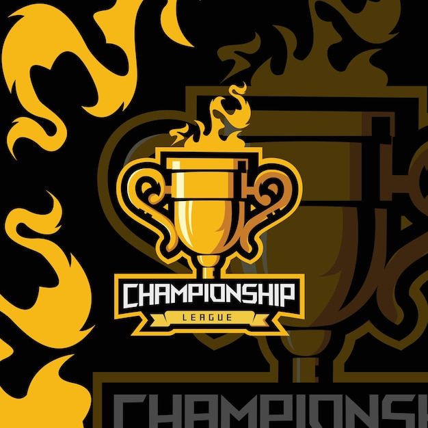 Regal Championship Trophy Emblem with Fiery Accents | Jiffy Designs