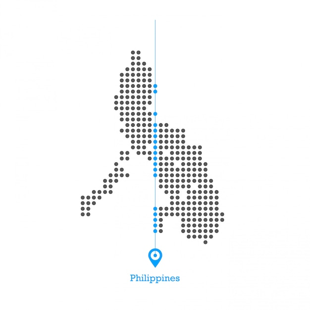 Philippines Map Formed by Dots with Blue Accent Color | Jiffy Designs