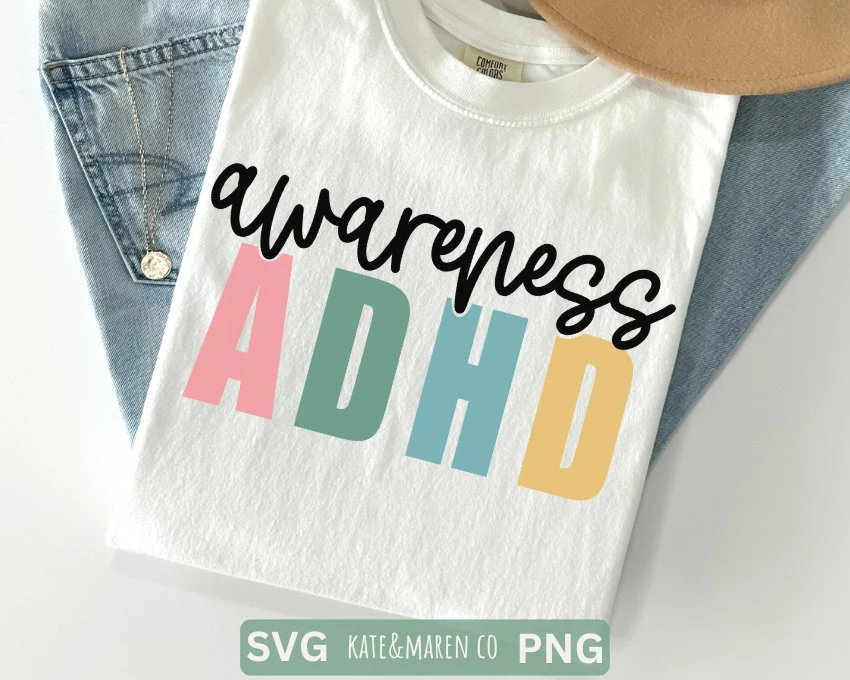'Awareness ADHD' Bold Typography with Pastel Color Blocks | Jiffy Designs