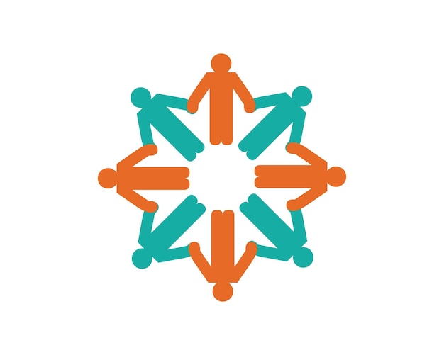 Vibrant Teamwork Symbol with Interconnected Figures | Jiffy Designs