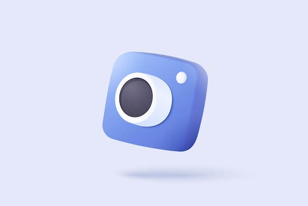 Minimalist Blue Camera Icon with Sleek Design | Jiffy Designs