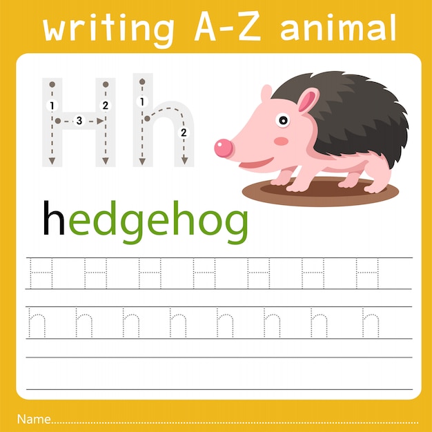 Cute Hedgehog Writing Practice Worksheet for Kids | Jiffy Designs