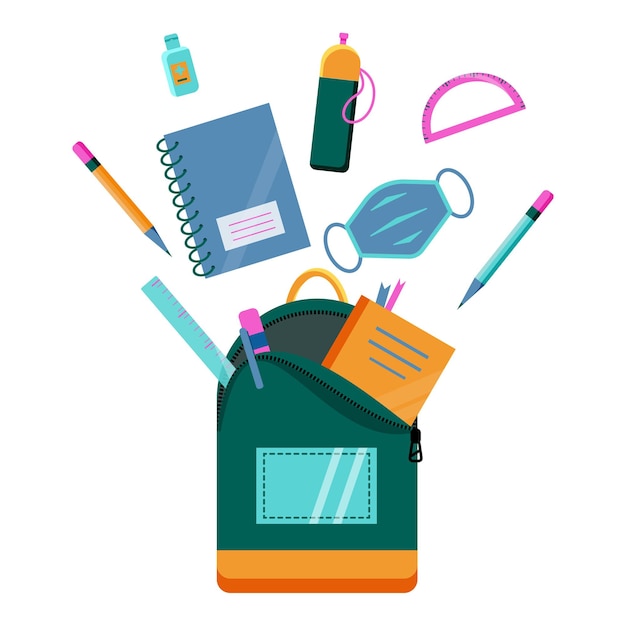 Vibrant School Supplies Spilling from an Open Backpack | Jiffy Designs
