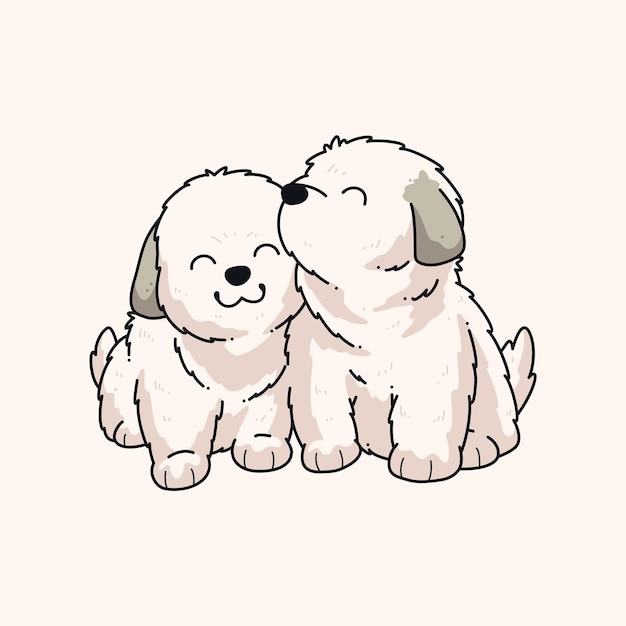 Adorable Pups Cuddling in Playful Embrace | Jiffy Designs