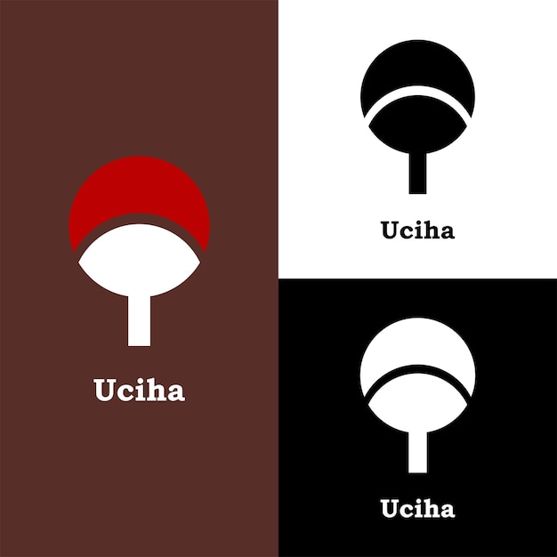 Vibrant Uchiha Clan Symbol in Minimalist Monochrome Design | Jiffy Designs