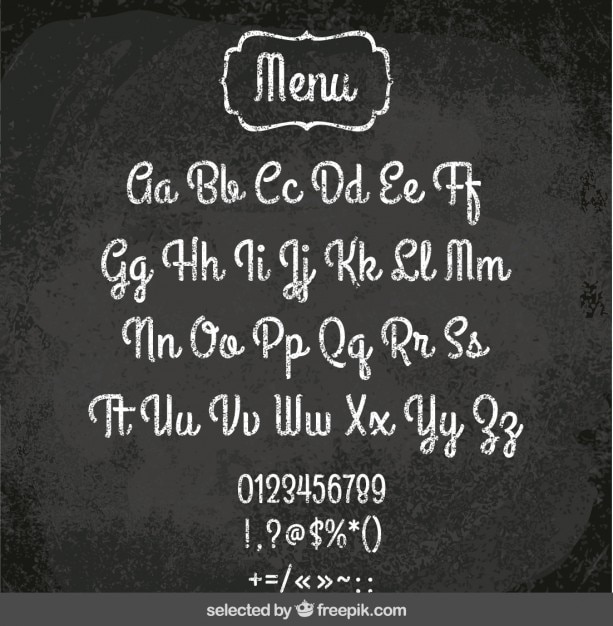 Vintage Chalkboard Menu with Elegant Calligraphic Typography | Jiffy ...