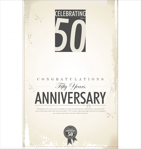 Vintage 50th Anniversary Celebration Design with Classic Typography ...