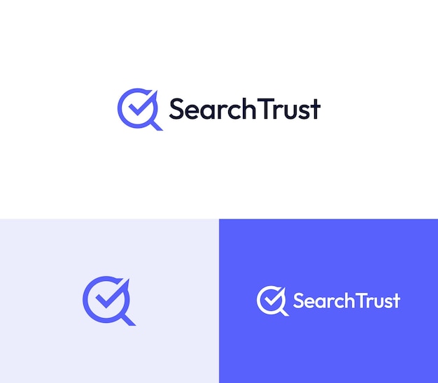 Minimalist Checkmark and Text Logo for SearchTrust Brand | Jiffy Designs