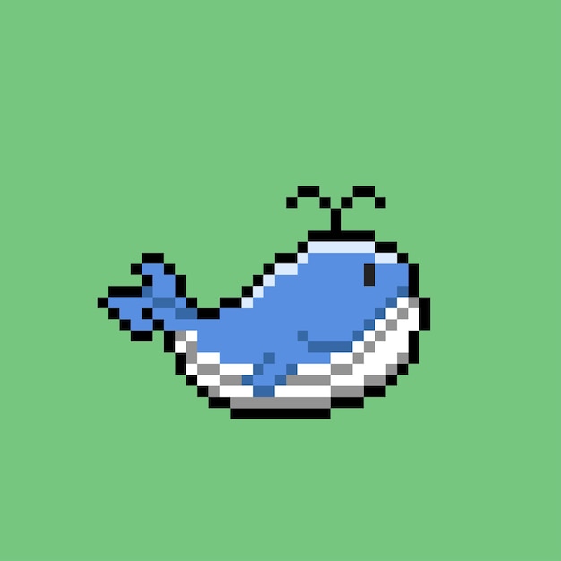 Playful Pixel Whale Swimming in the Digital Sea | Jiffy Designs