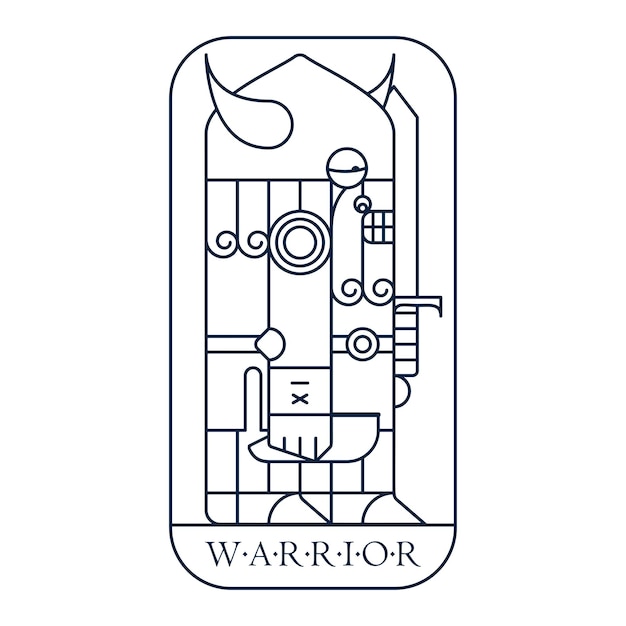 Captivating Warrior Emblem with Intricate Symbols | Jiffy Designs