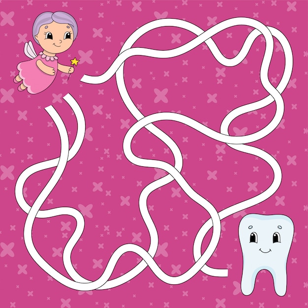 Playful Dental Adventure: Tooth and Tooth Fairy Maze | Jiffy Designs
