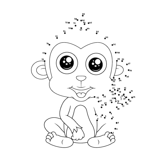 Adorable Monkey Dot-to-Dot Puzzle for Kids | Jiffy Designs