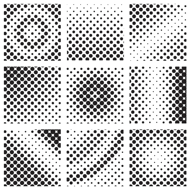 Geometric Dot Pattern Collection in Black and White Tones | Jiffy Designs