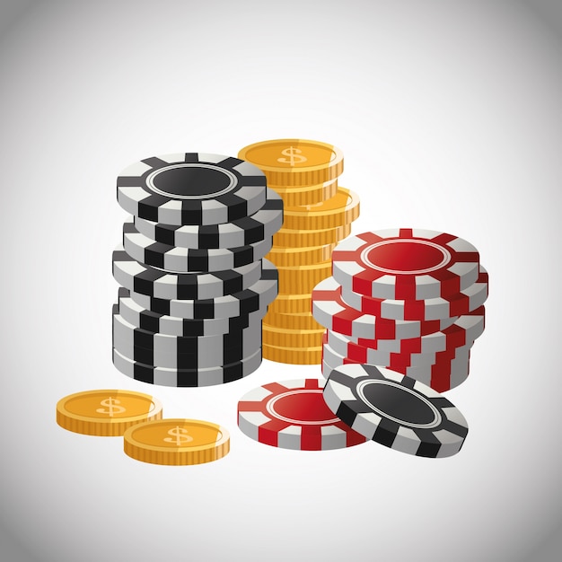 Stacks of Colorful Poker Chips and Golden Coins | Jiffy Designs