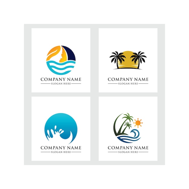 Vibrant Tropical Logo Collection for Coastal Businesses | Jiffy Designs