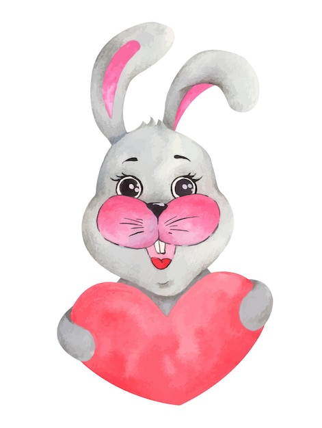 Adorable Bunny Holding a Vibrant Pink Heart | Jiffy Designs