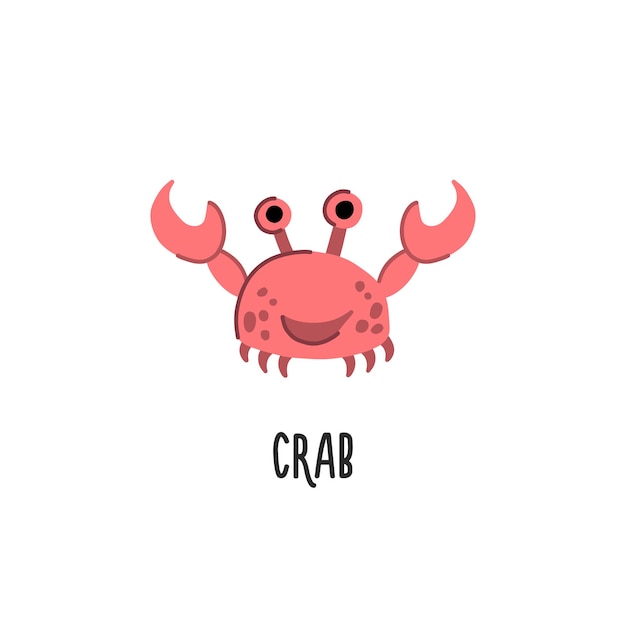 Charming Crustacean: Adorable Cartoon Crab Illustration | Jiffy Designs