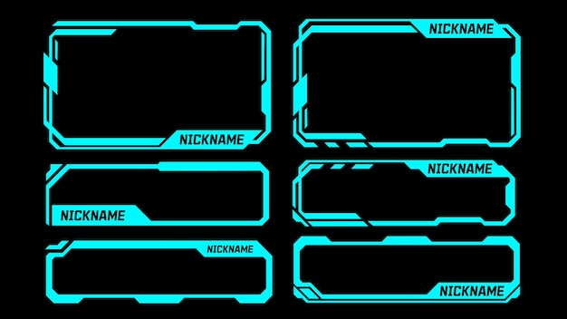 Futuristic Neon Frames Collection with Customizable Nicknames | Jiffy ...
