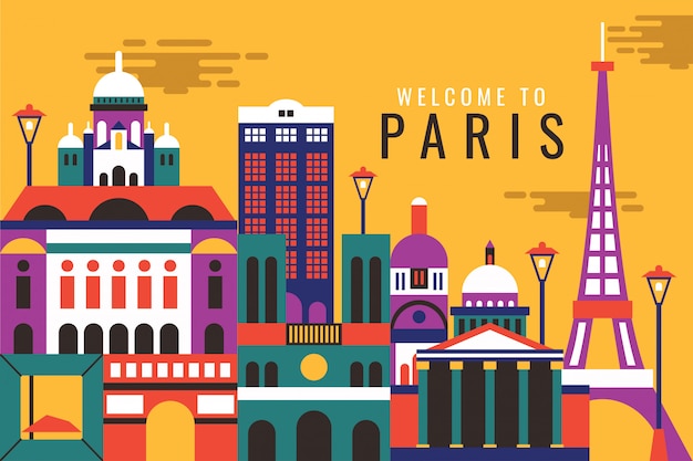 Vibrant Cityscape of Paris's Iconic Landmarks | Jiffy Designs
