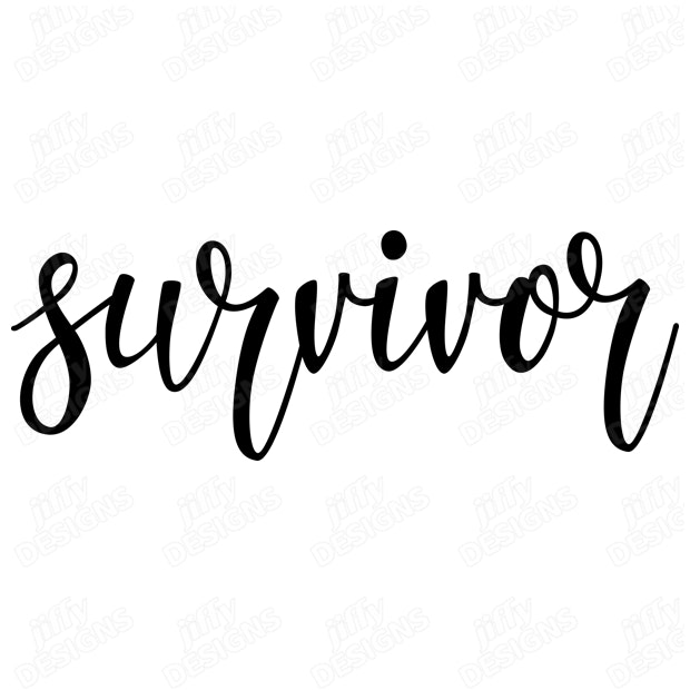 'Survivor' Elegant Cursive Script in Bold Black Brushstrokes | Jiffy ...
