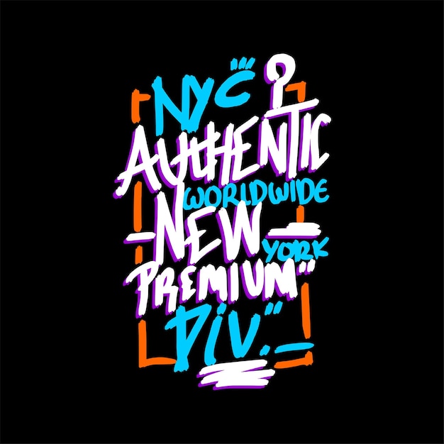 Vibrant Typographic Composition with Authentic New Premium Design ...