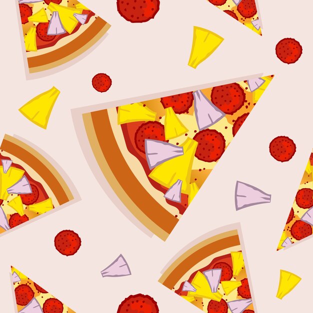 Vibrant Pizza Slices and Toppings Vector Illustration Collection ...