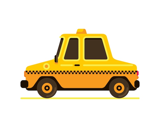 Vibrant Yellow Taxi Cab Illustration with Retro Geometric Style | Jiffy ...