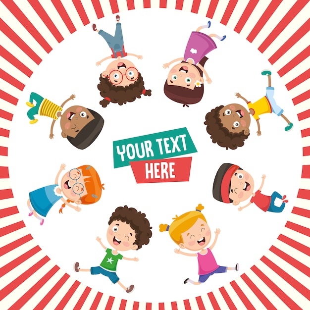 Vibrant Cartoon Faces with Customizable Text Space | Jiffy Designs