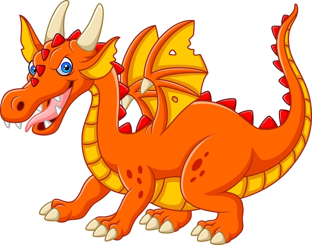 Vibrant Orange Dragon Illustration with Fiery Scales and Wings | Jiffy ...