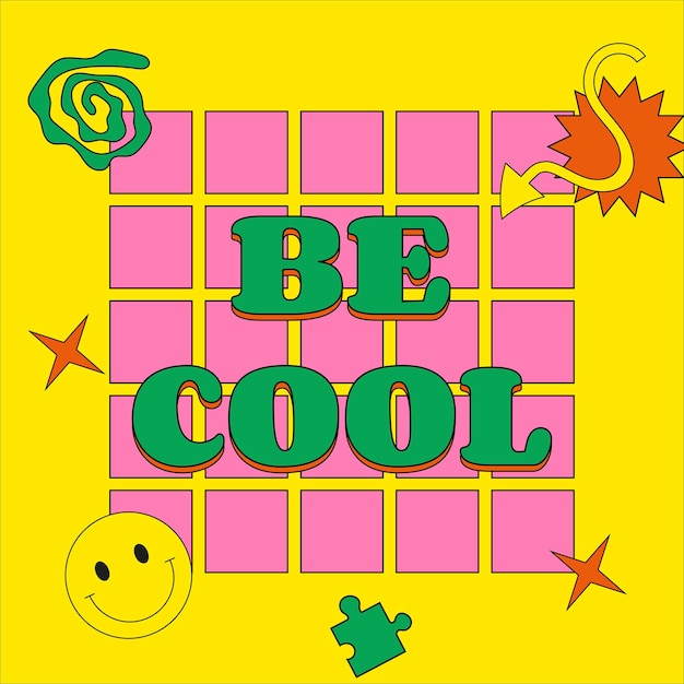 Vibrant 'Be Cool' Pop Art Design with Icons | Jiffy Designs