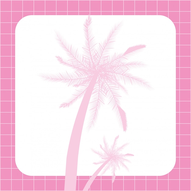 Elegant Pink Palm Trees on Grid Background | Jiffy Designs