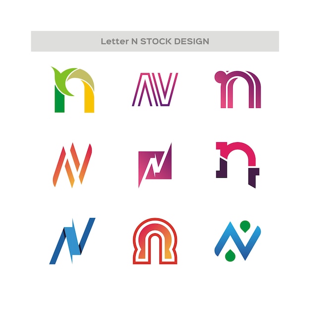Vibrant Geometric Letter N Designs in Modern Art Style | Jiffy Designs