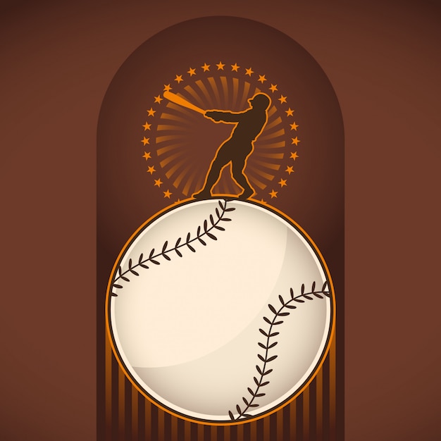 Iconic Baseball Silhouette Shines on Vintage-Inspired Background ...