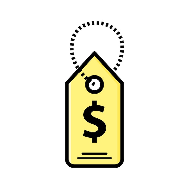 Vibrant Price Tag with Dollar Symbol and Dotted Border | Jiffy Designs