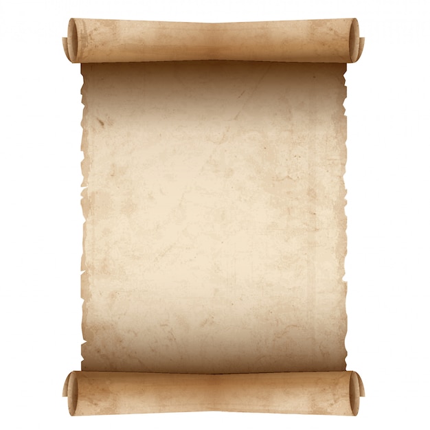 Ancient Parchment Scroll with Weathered Texture and Curled Edges ...