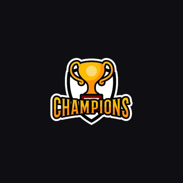 Victorious Champions Trophy Emblem with Bold Typography | Jiffy Designs