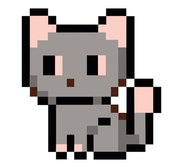 Adorable Pixelated Kitten with Playful Expression | Jiffy Designs
