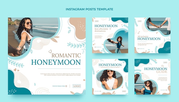 Romantic Honeymoon Instagram Post Collection | Jiffy Designs