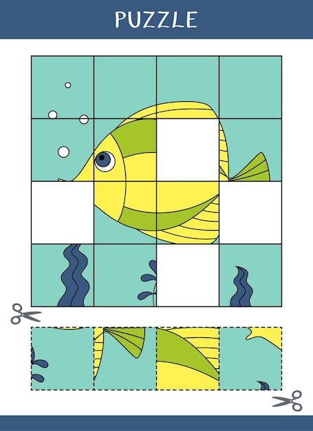 Vibrant Aquatic Puzzle: Playful Fish Mosaic | Jiffy Designs