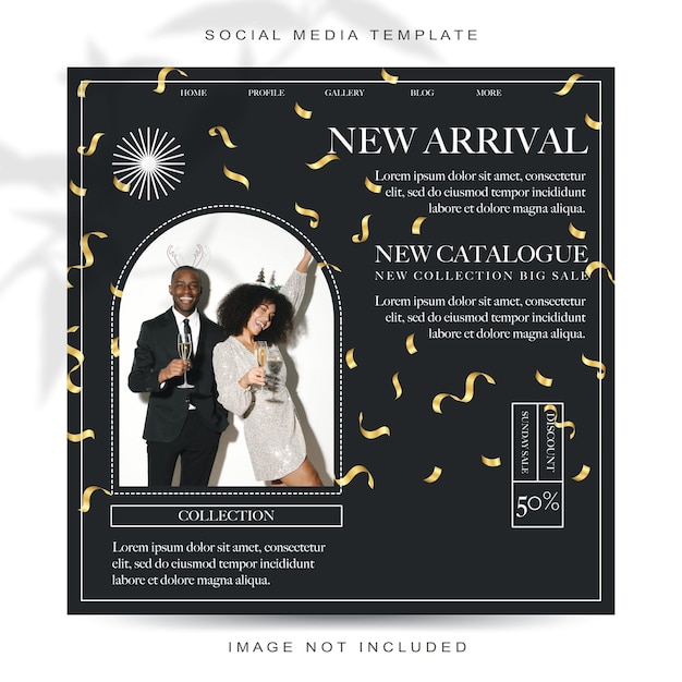 Elegant Party Invitation Template with Black and Gold Accents | Jiffy ...