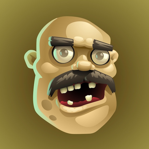 Comical Cartoon Character with Glasses and Mustache | Jiffy Designs