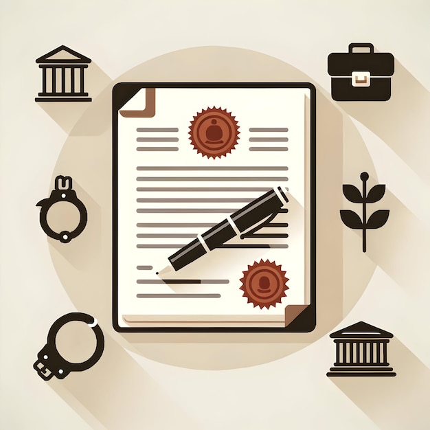 Iconic Legal Documents and Professional Symbols Illustration | Jiffy ...