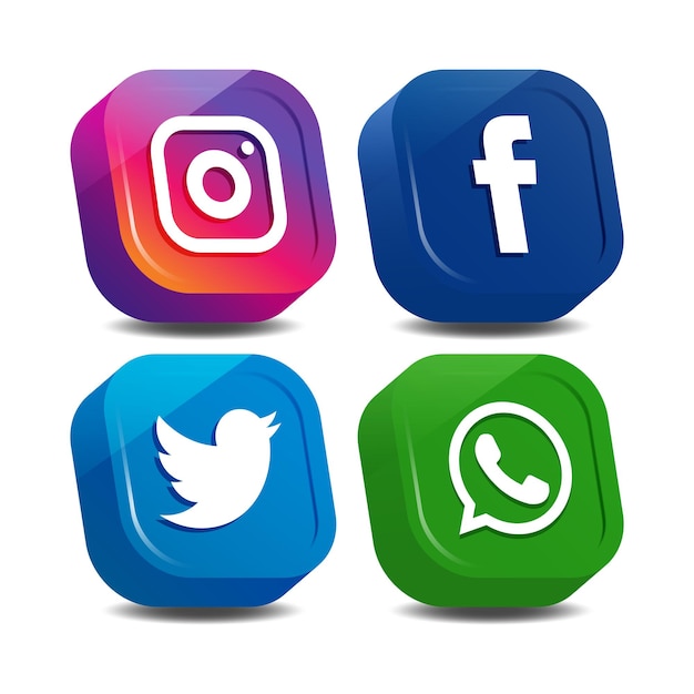 Vibrant Social Media Platform Icons in Dimensional Design | Jiffy Designs