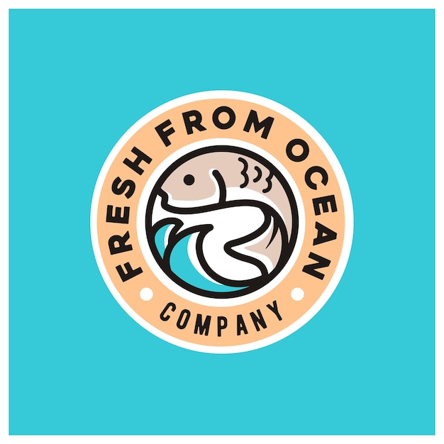 Vibrant Oceanic Emblem: Fresh from Ocean Company | Jiffy Designs