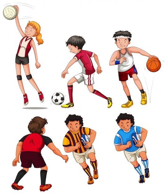 Diverse Collection of Vibrant Sports-Themed Cartoon Characters | Jiffy ...
