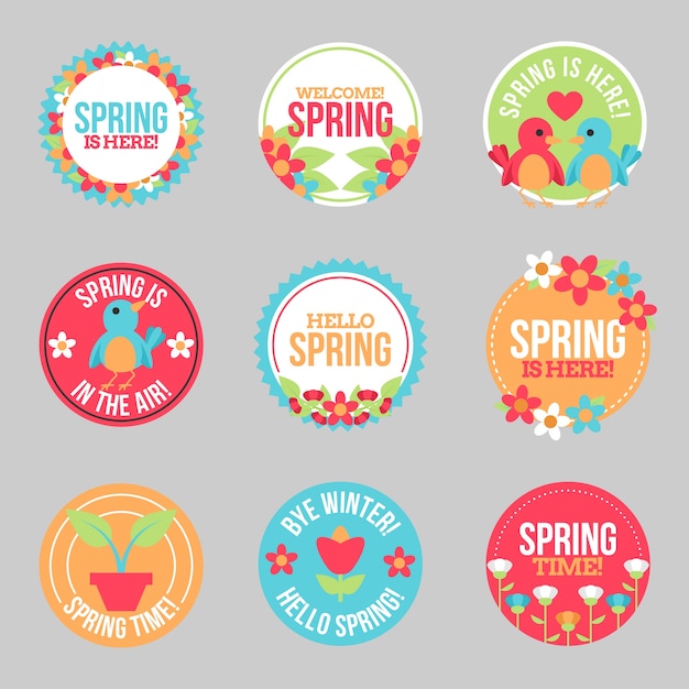 Vibrant Spring Season Badges and Sticker Collection | Jiffy Designs