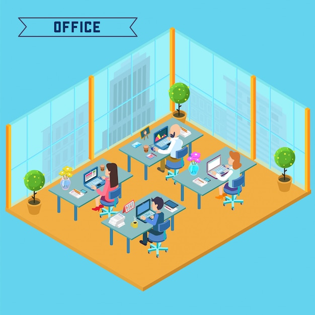 Vibrant and Productive Office Scene with Busy Employees | Jiffy Designs