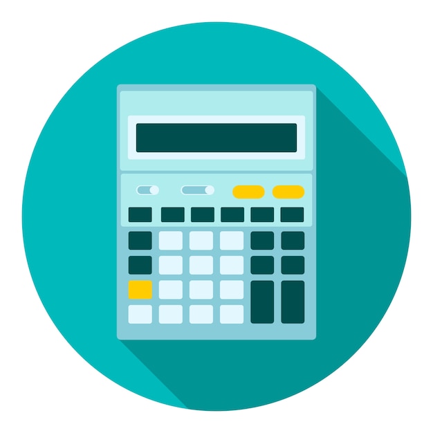 Calculator Icon with Teal Background and Flat Design Style | Jiffy Designs