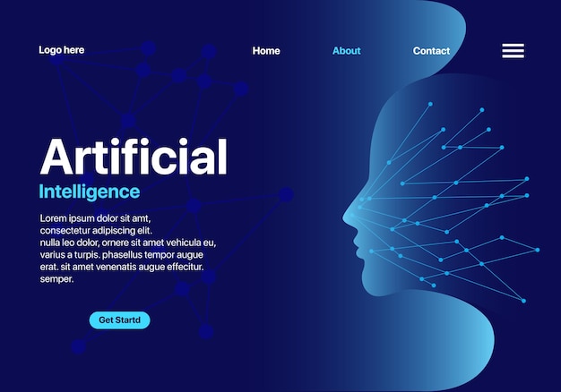 Futuristic Artificial Intelligence Visualization with Glowing Nodes | Jiffy Designs