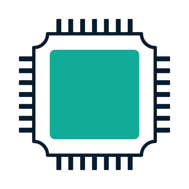 Minimalist Microchip Illustration with Vibrant Green Center | Jiffy Designs